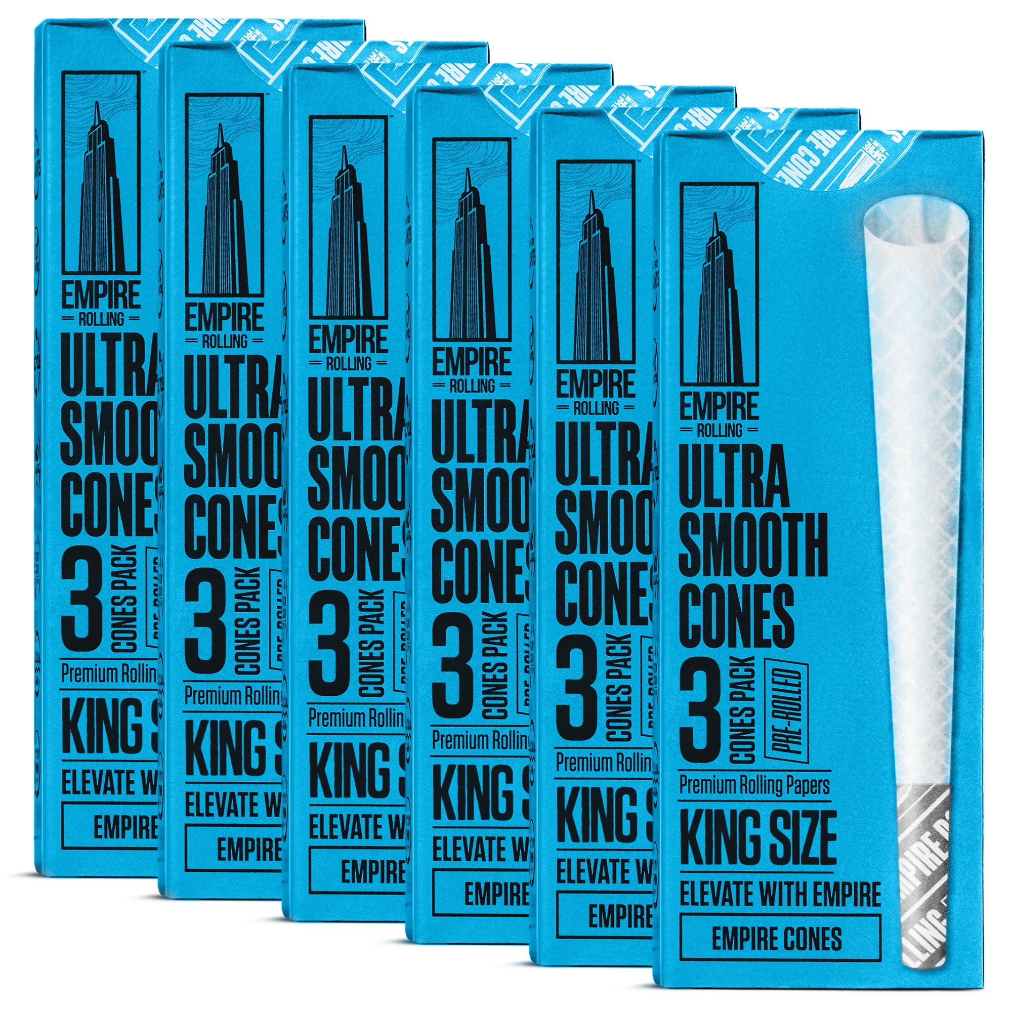 Ultra Smooth Blue Cones – 3 Count | King Size Bold Pre-Rolled Cones